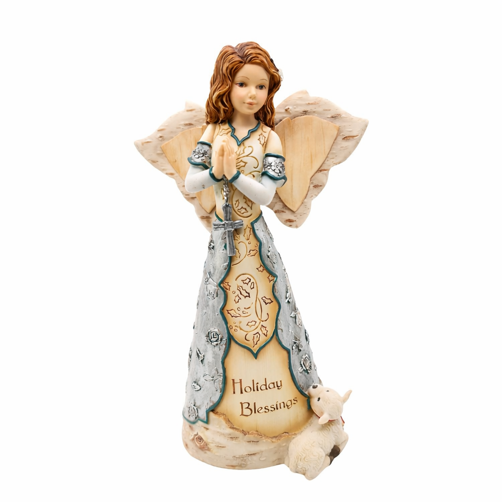 Holiday Blessings Angel with Lamb, 7.5" x 3.5' – FLL Bookstore and Gift ...